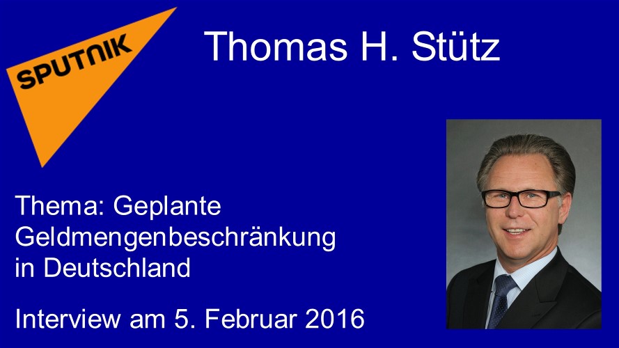 Thomas H. Stütz im Interview mit Radio Sputnik Moskau